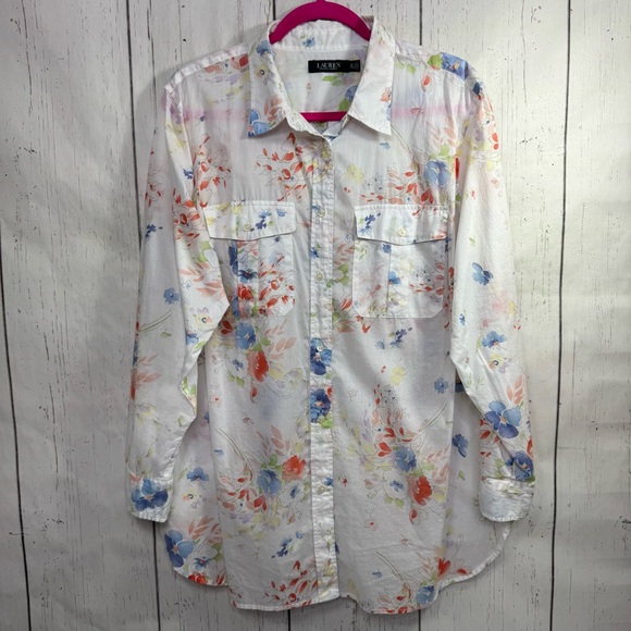 Lauren Ralph Lauren | Tops | Lauren Ralph Lauren Floral Button Down ...
